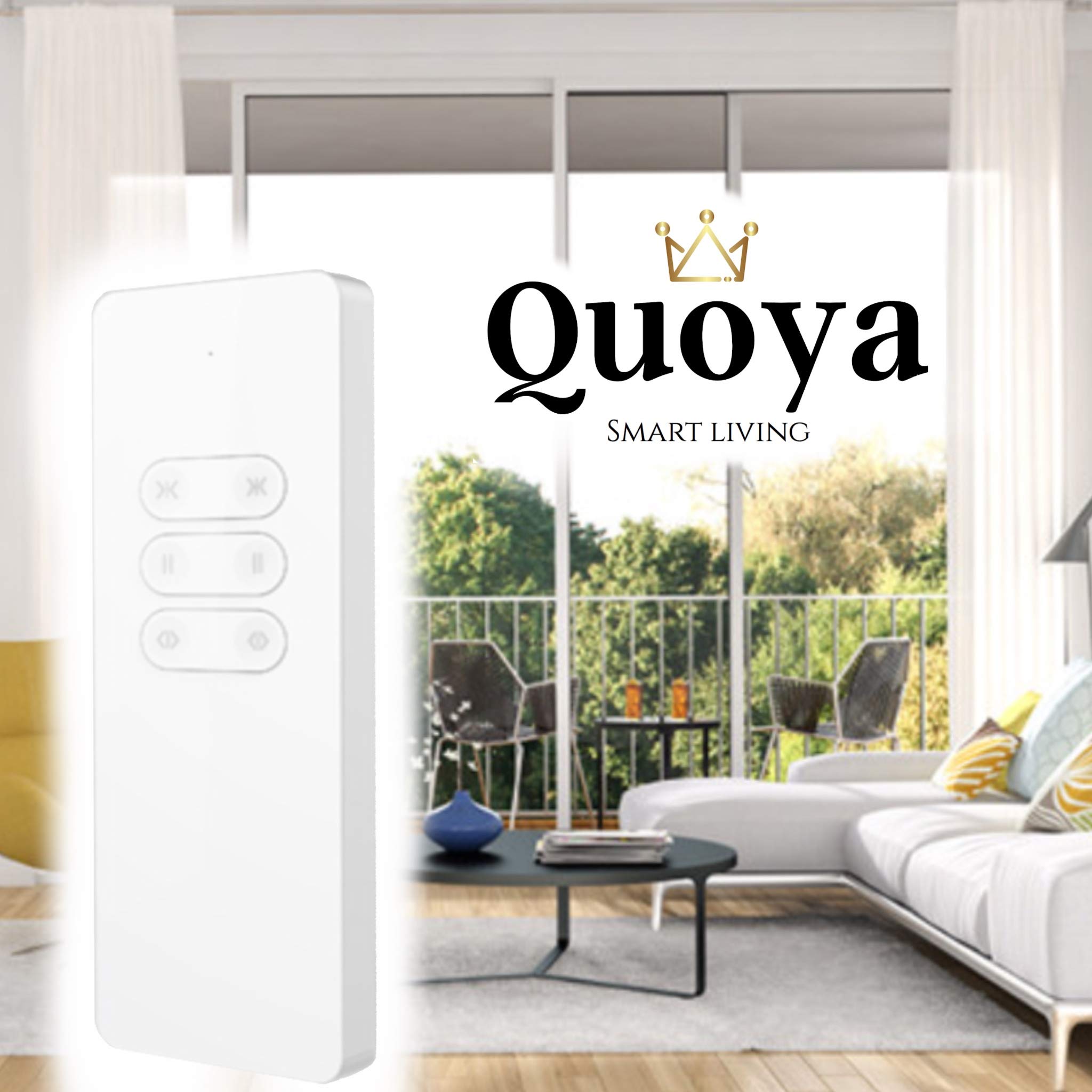 Quoya Smart Curtain Tracks- BE302- Remote with 2 channels- (Compatible ...