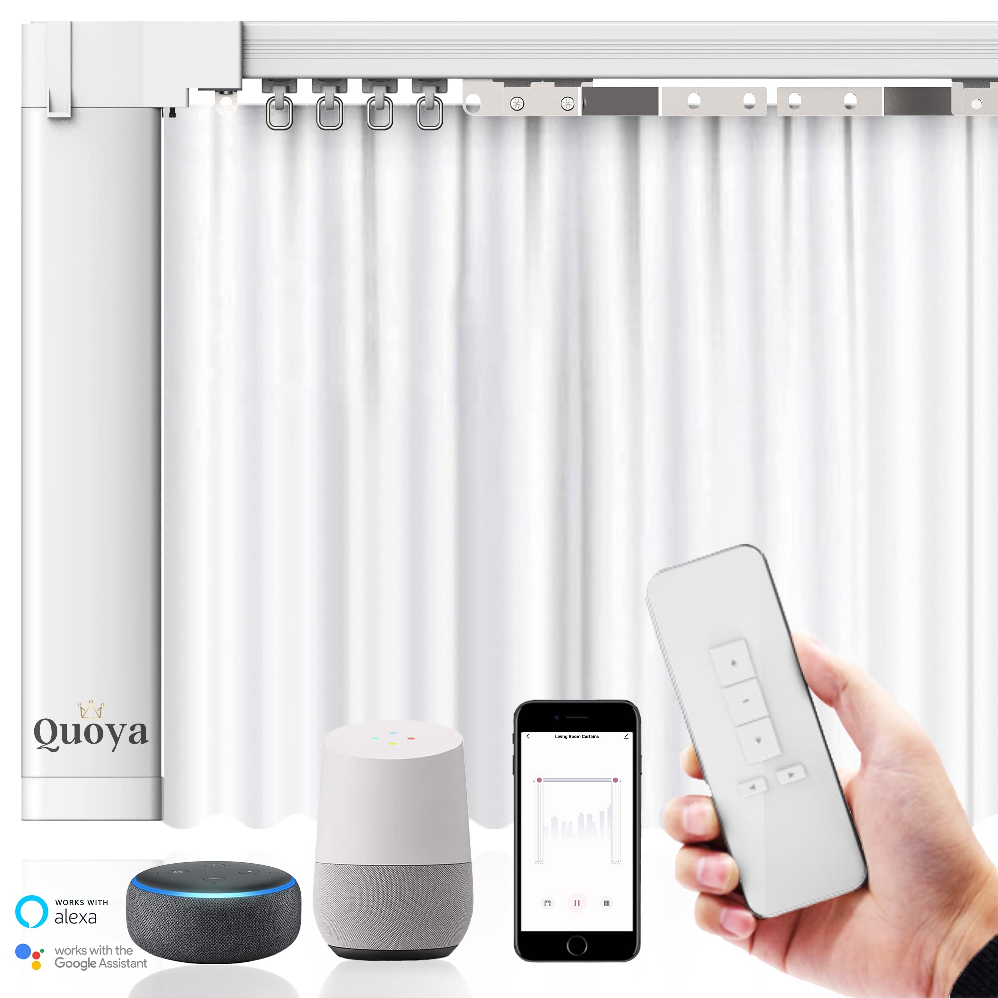 QUOYA QL600 Smart Electric Curtain Track, Motorized motor, Adjustable ...